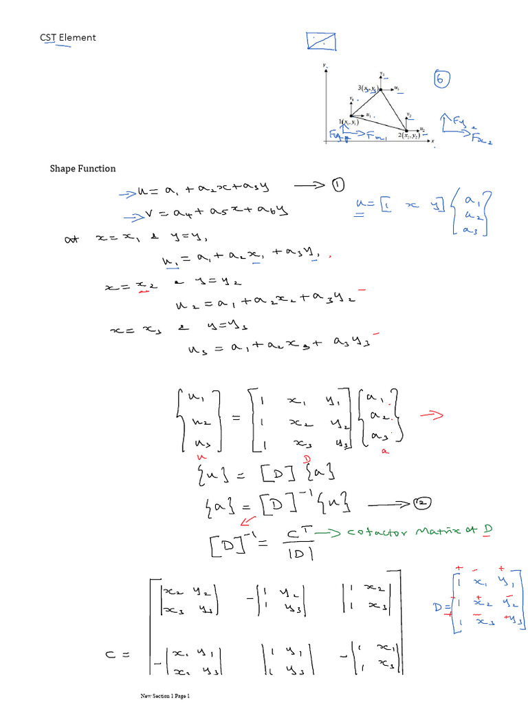 CST - Shape Function | PDF