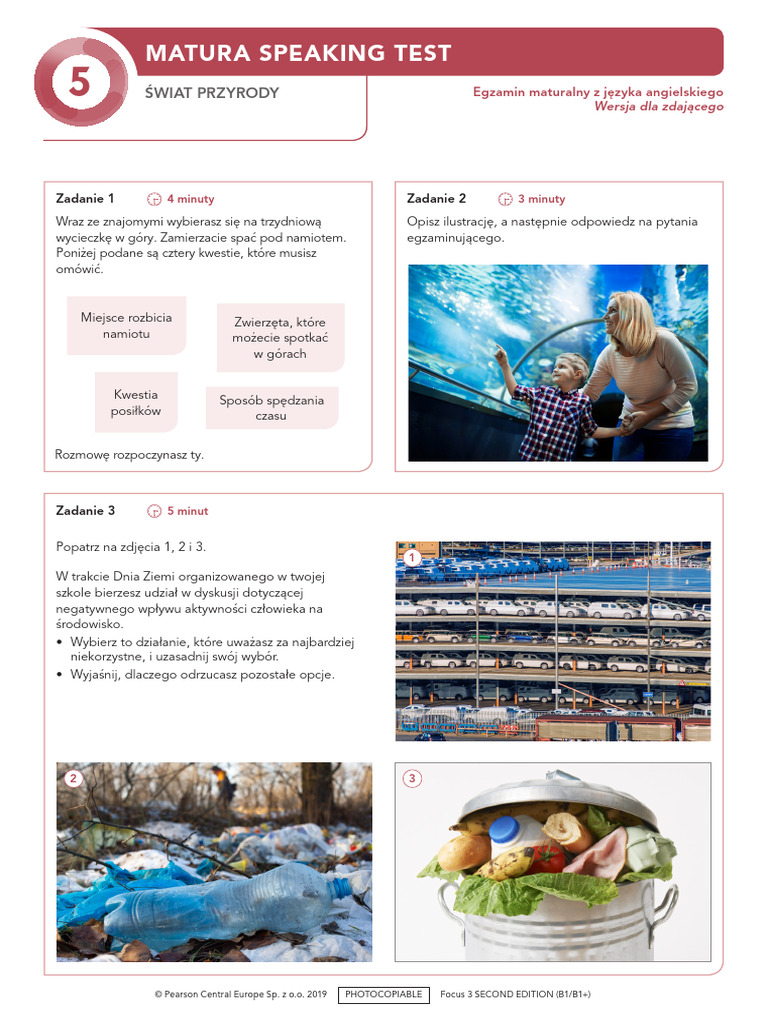 Focus3 2E Matura Speaking Unit 5 For Student | PDF