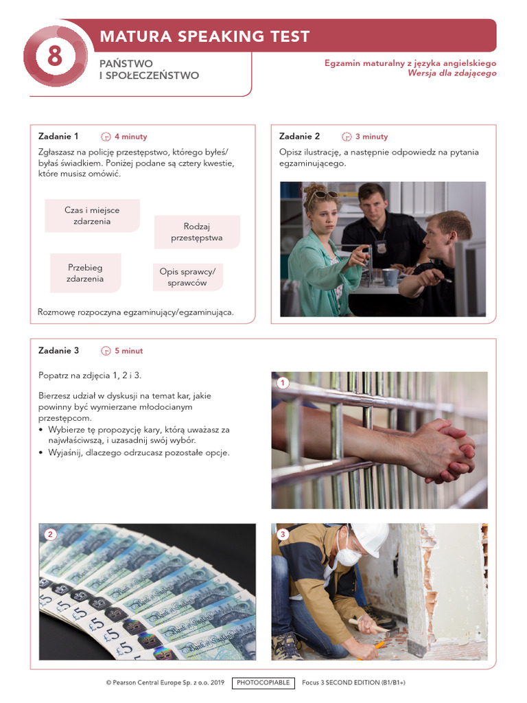 Focus3 2E Matura Speaking Unit 8 For Student | PDF