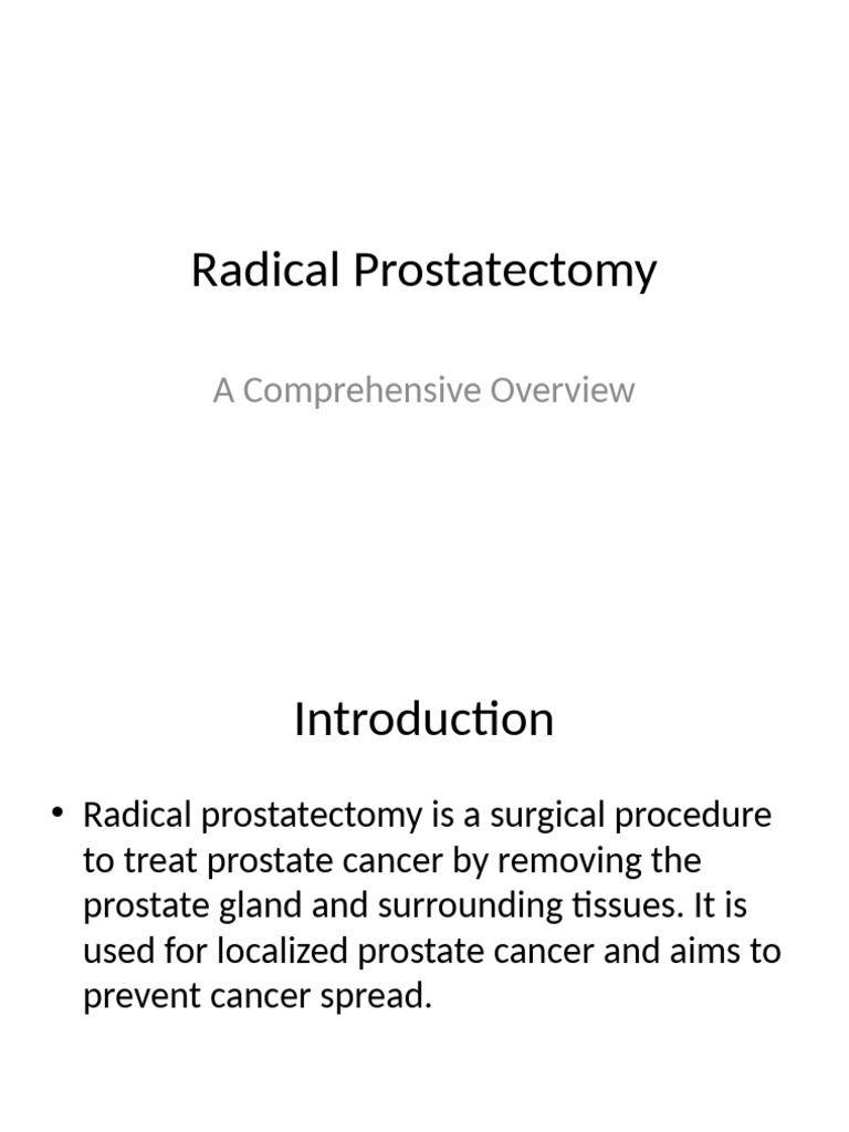 Overview of Radical Prostatectomy | PDF