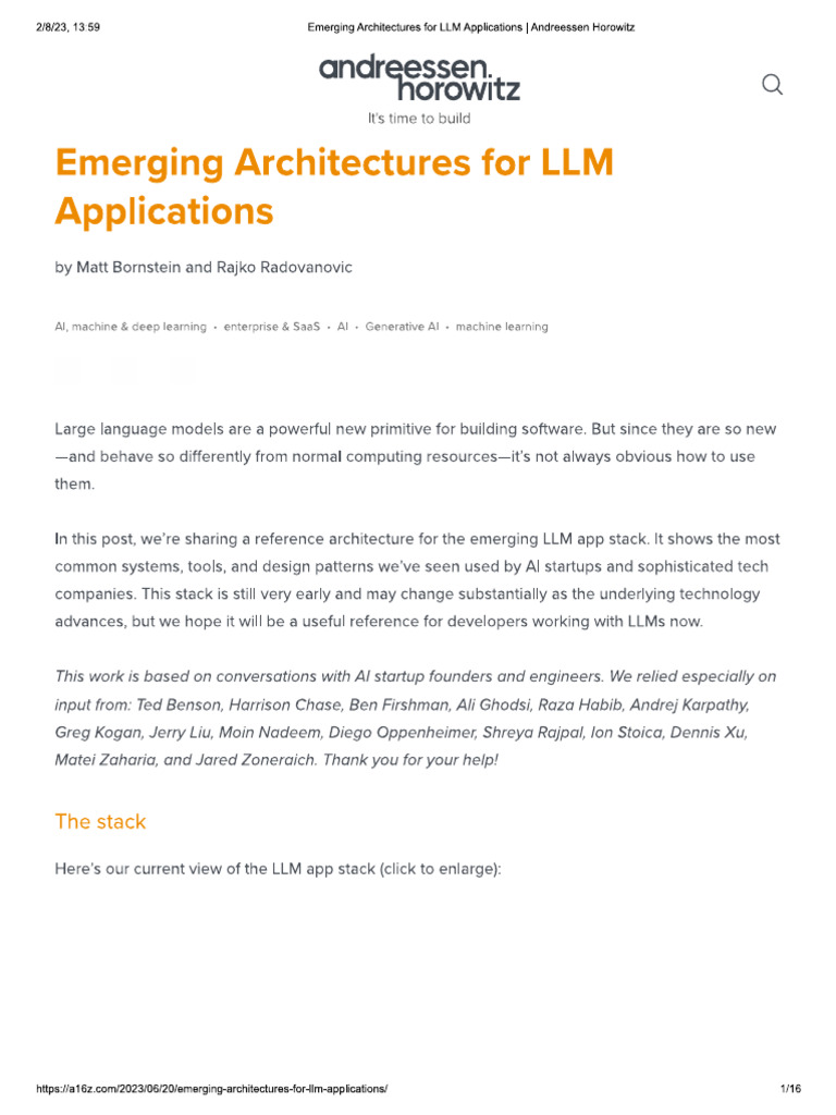 Emerging architectures for LLM | PDF