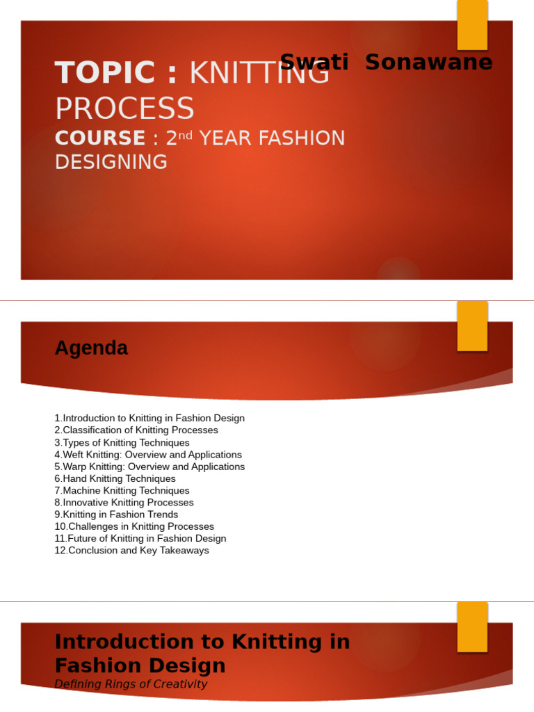 Knitting Techniques in Fashion Design | PDF | Knitting | Textiles