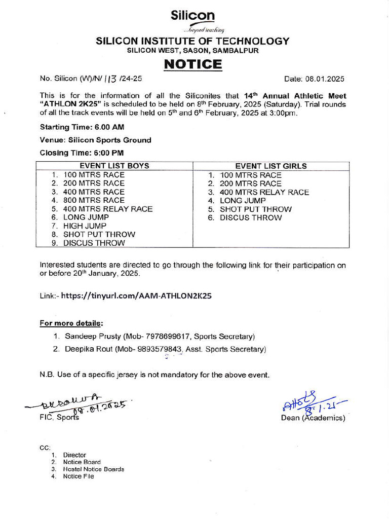 Notice Annual Sports | PDF