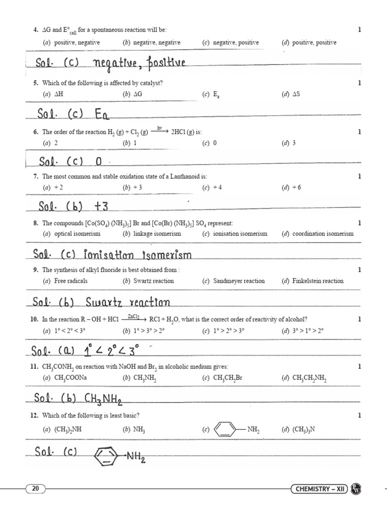 Chemistry-Handwritten-Answer-sheet | PDF