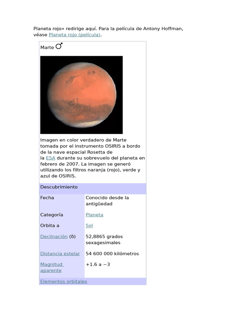 Planeta Rojo | PDF | Marte | Tierra