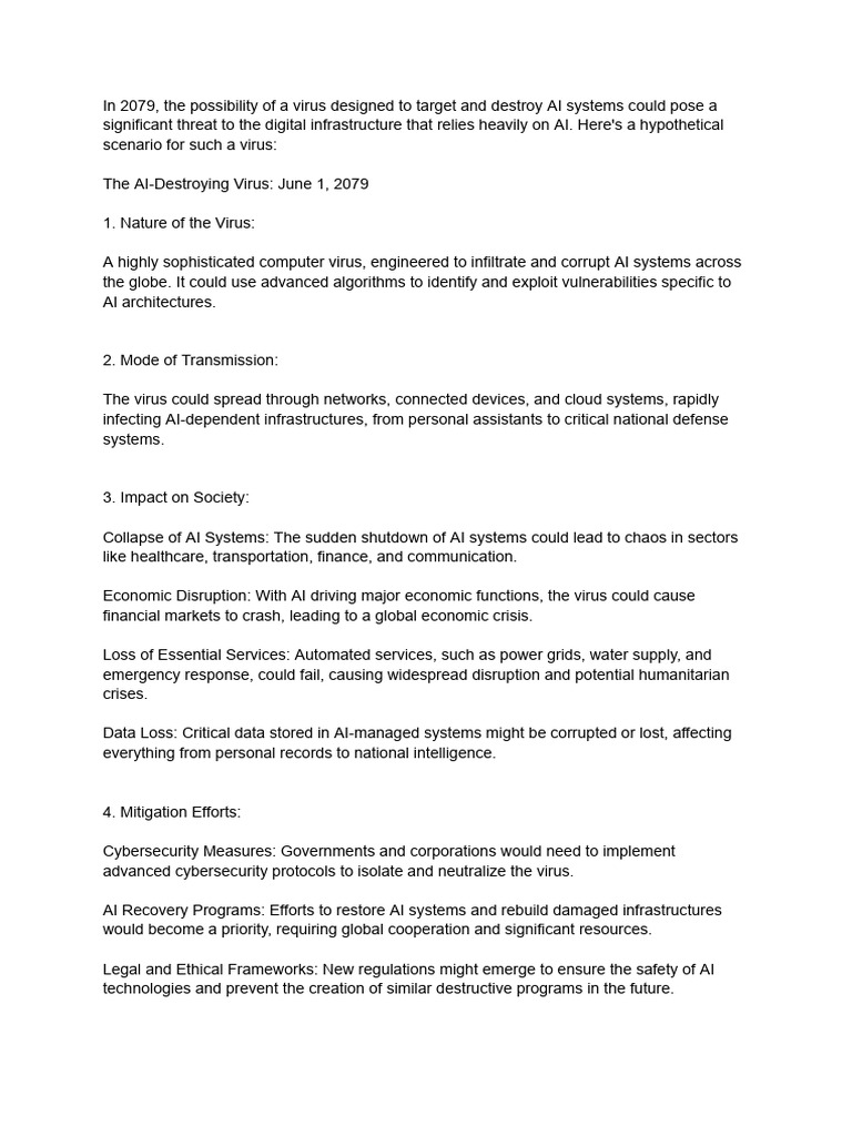 The AI-Destroying Virus June 1, 2079 | PDF | Artificial Intelligence ...