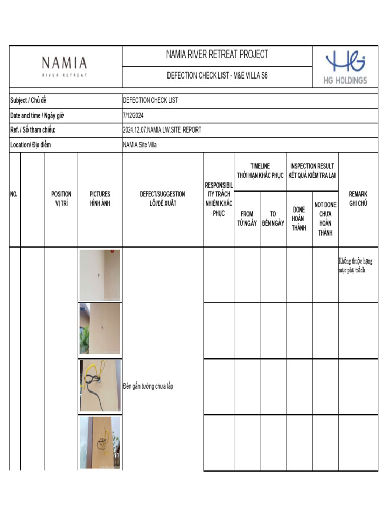 2024.12.07 Defects Mep Room Villa S6..heatpump | PDF