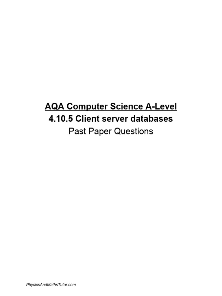 A-Level CS Client Server Q&A | PDF