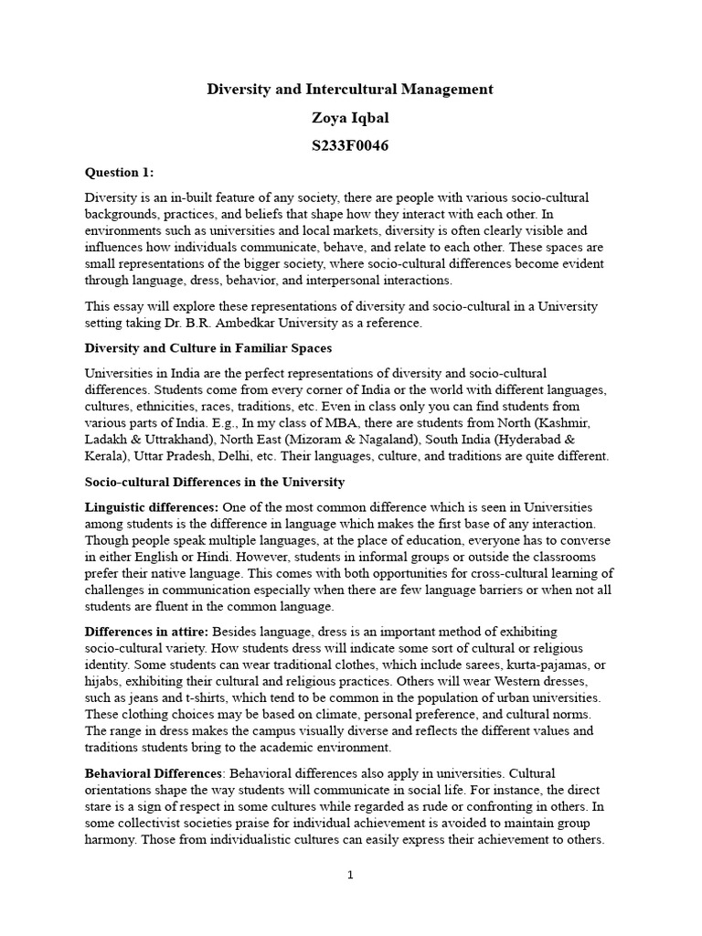 Diversity in University Interactions | PDF | Mentorship | Communication