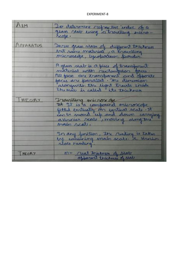 Physics Class 12 EXPERIMENT.8 | PDF