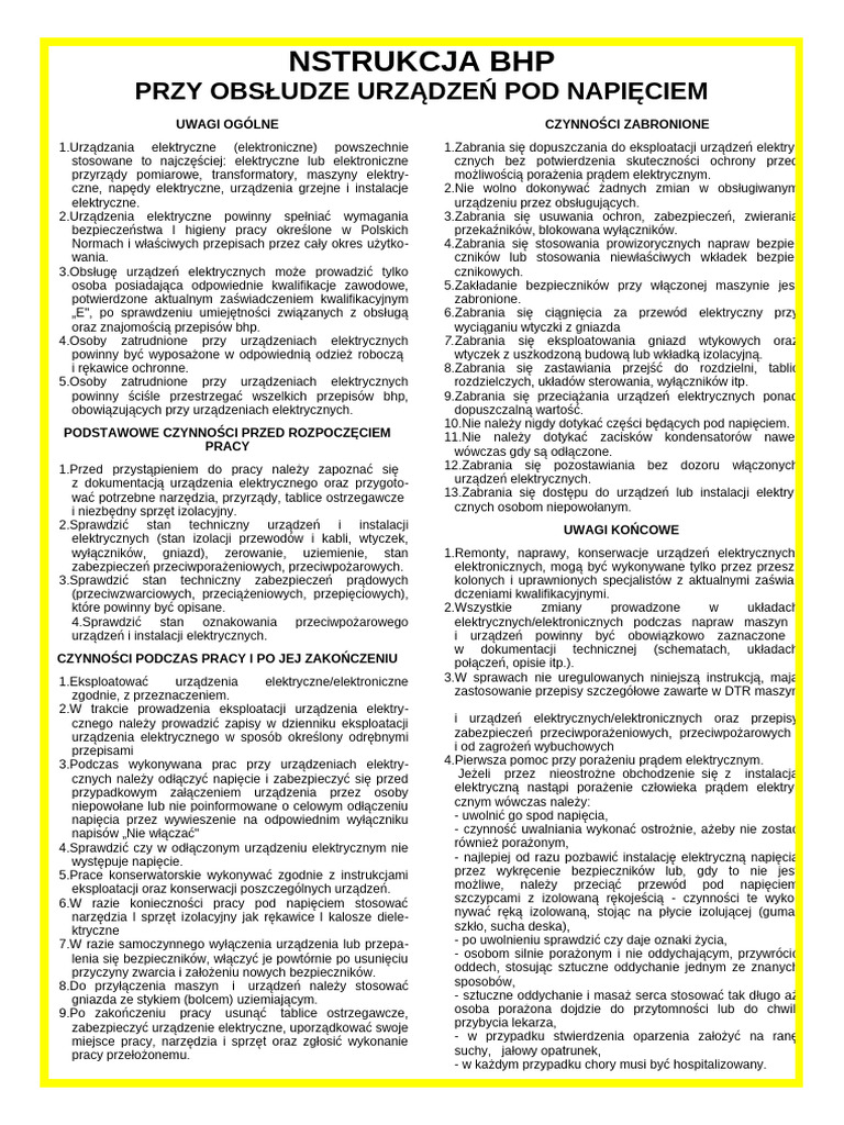 INSTRUKCJE_BHP | PDF