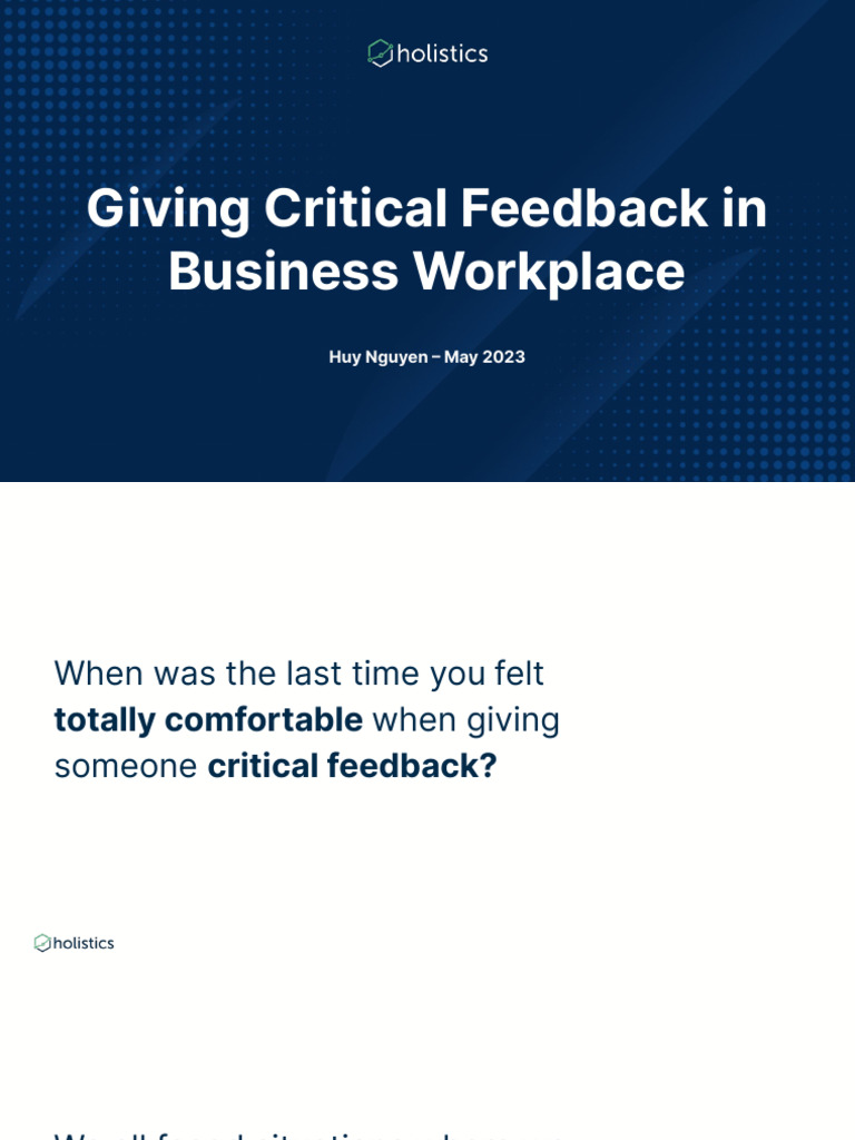Effective Feedback Strategies in Business | PDF | Fight Or Flight ...
