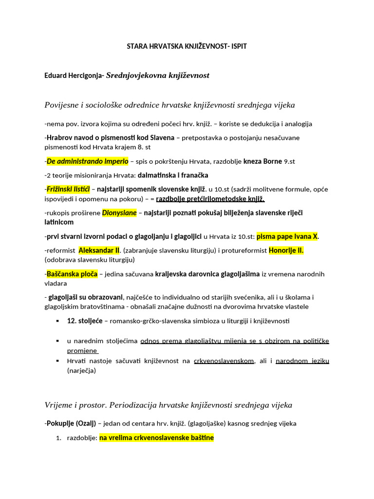 Stara Hrv. Skripta | PDF