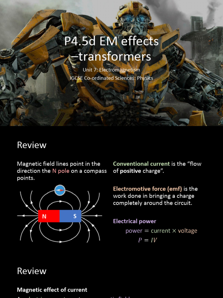 P4.5d Slides - EM Effects - Transformers | PDF | Inductor | Transformer