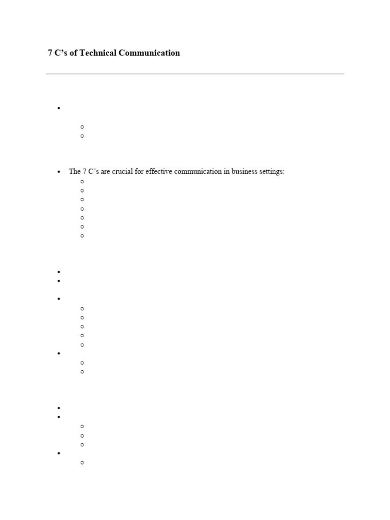 7 Cs of Technical Communication | PDF | Communication | Technical Communication
