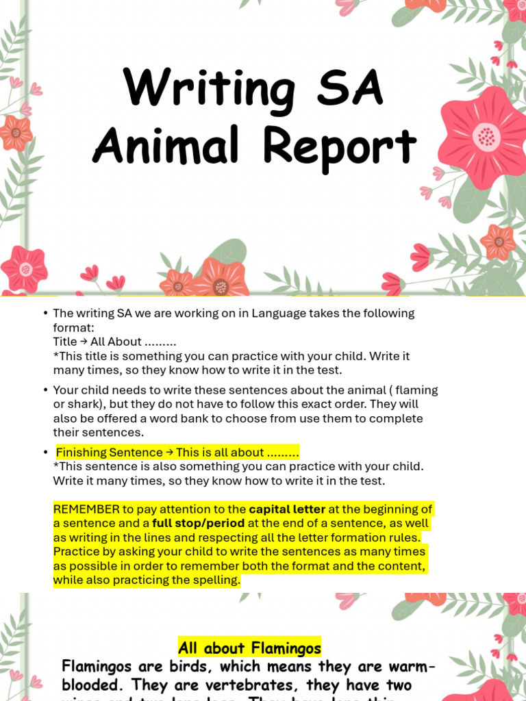 Animal Report Writing Guide | PDF | Birds