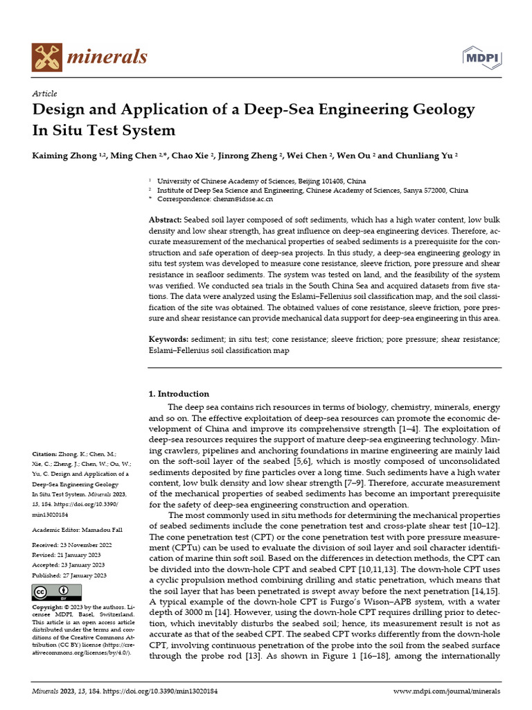 Design and Application of A Deep-Sea Engineering G | PDF | Seabed | Soil