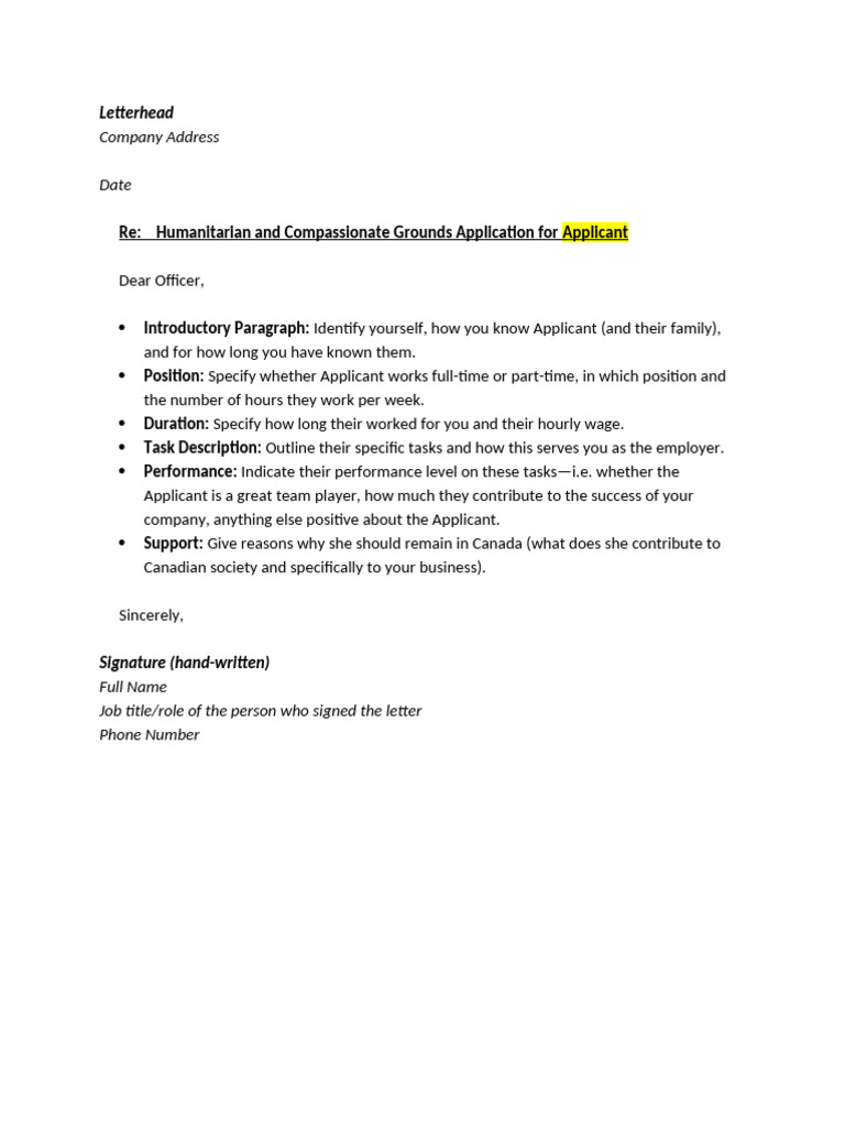 TEMPLATE - Employment Letter | PDF