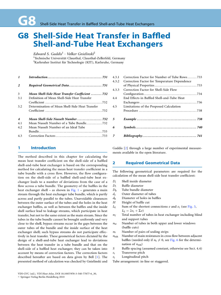 Gnielinski - Convection Shell Outer Side | PDF | Heat Exchanger ...
