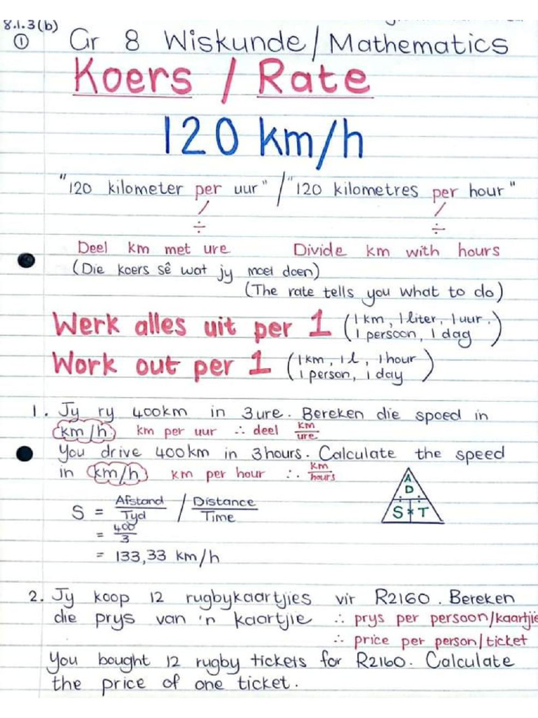 GR 8 Wiskunde Koers | PDF