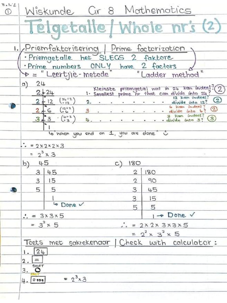 Gr 8 Wisk Telgetalle 2 | PDF
