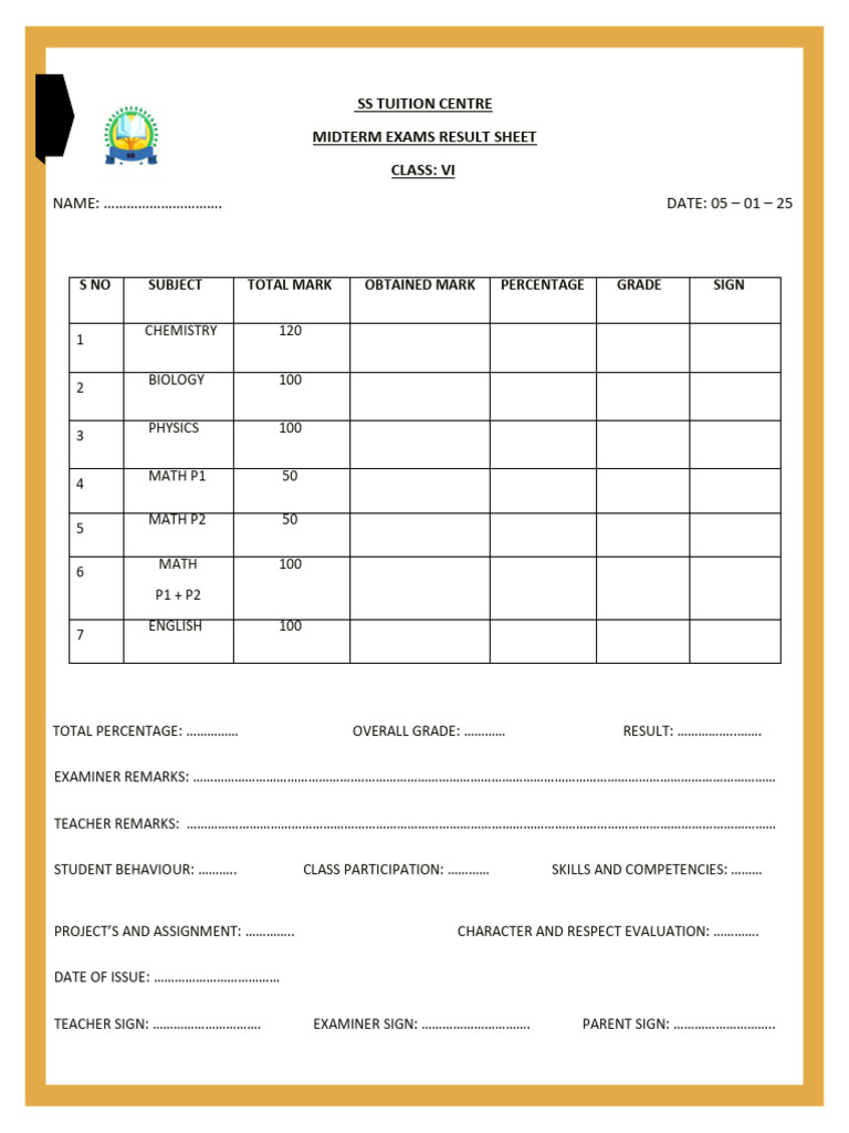 6 Result Sheet | PDF