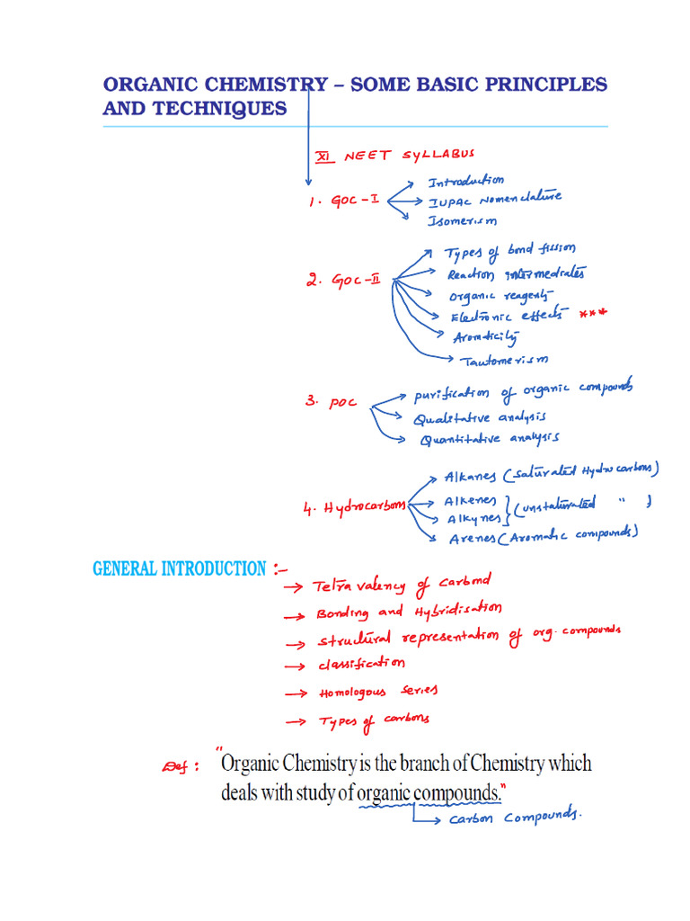 Goc-i Class Notes | PDF | Alkene | Organic Compounds