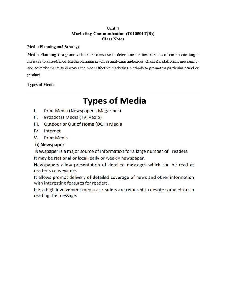 Media Planning & Strategy Guide | PDF | Advertising | Marketing