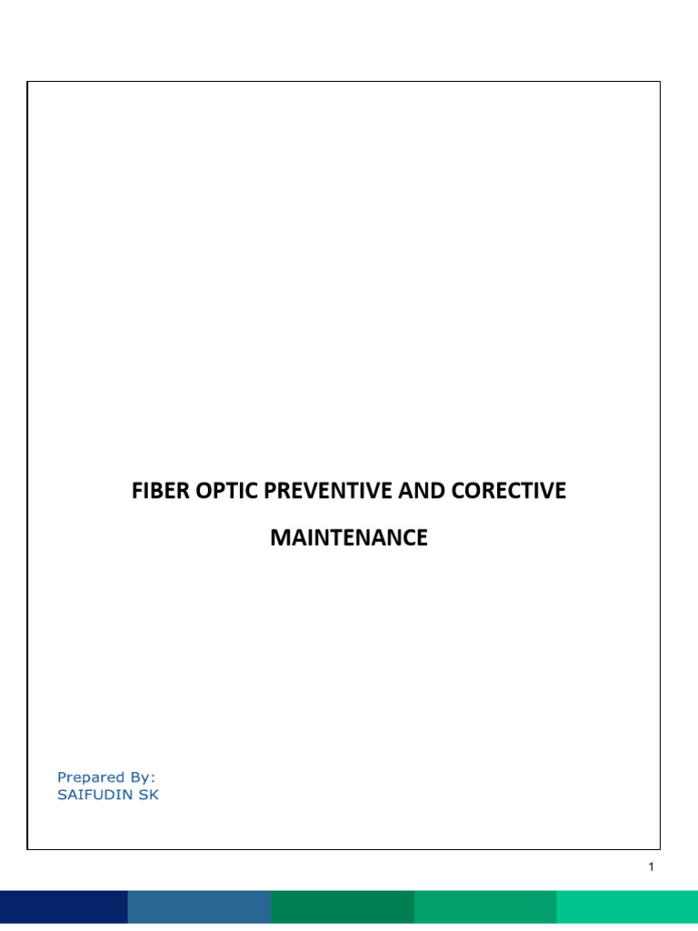 Fiber Optic Maintenance Method Statement | PDF | Optical Fiber ...