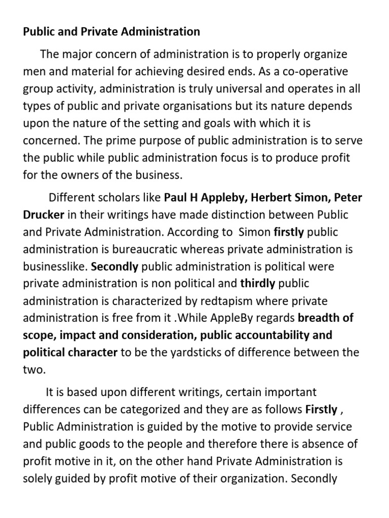 Public and Private Administration | PDF | Policy | Business