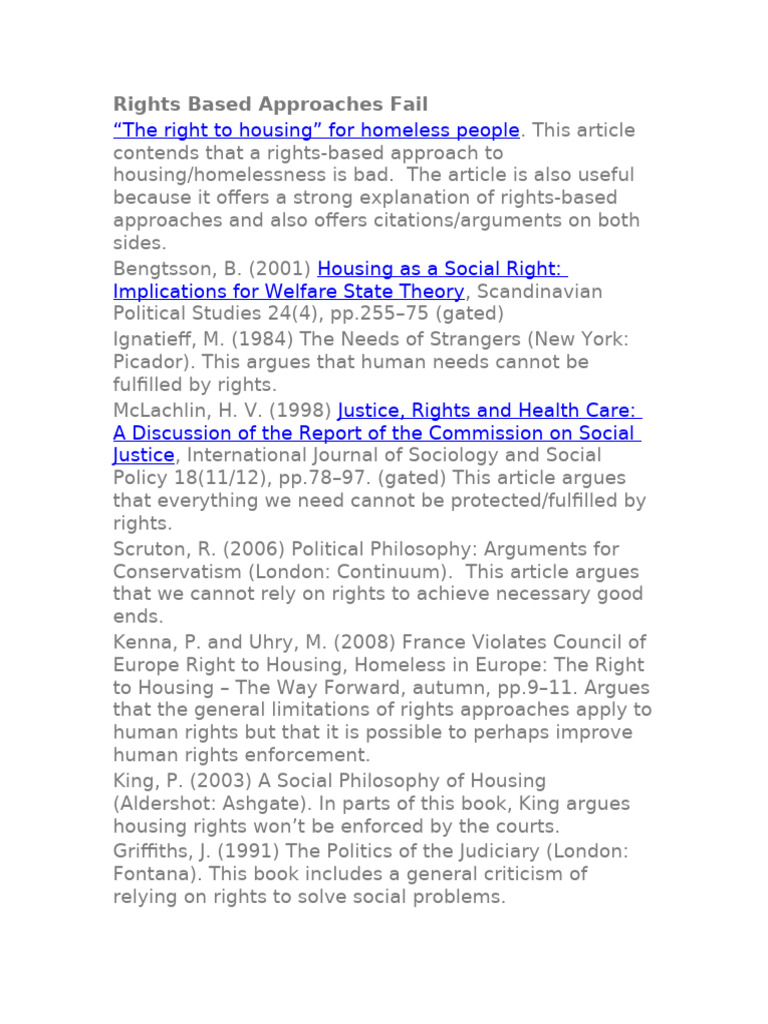 Rights Based Approaches Fail Articles | PDF | Justice | Crime & Violence
