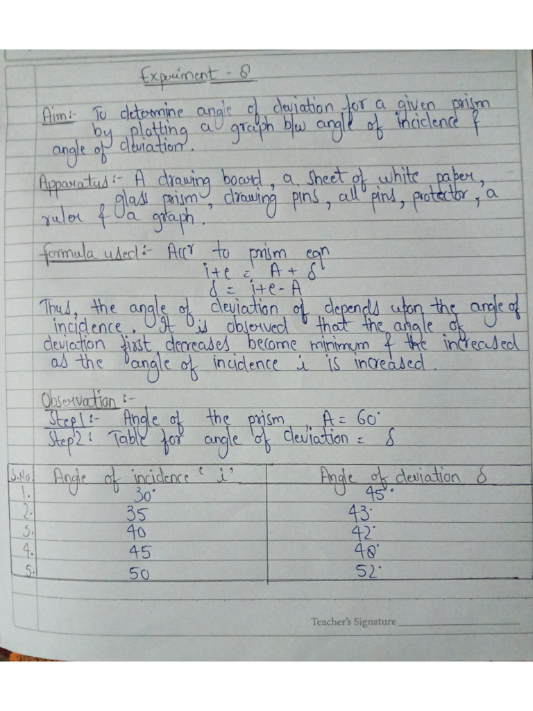 Practical - 8 (Glass Prism) | PDF