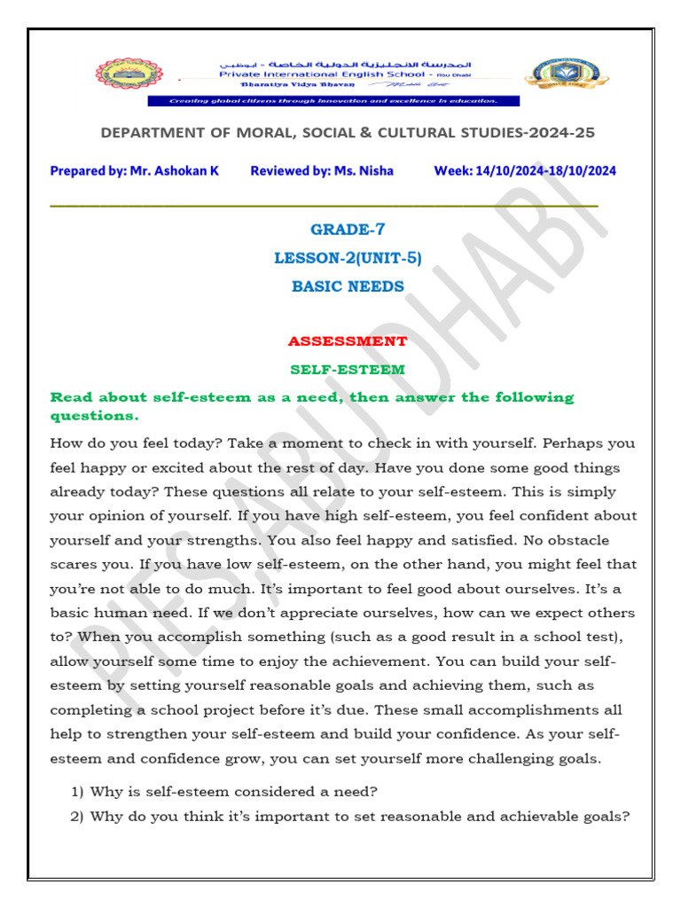 CHPT 2 Unit 5 Assessment | PDF