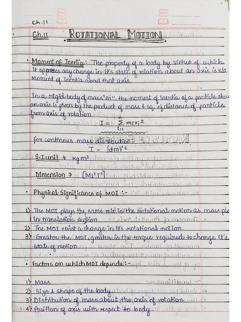 Rotational Motion Notes | PDF