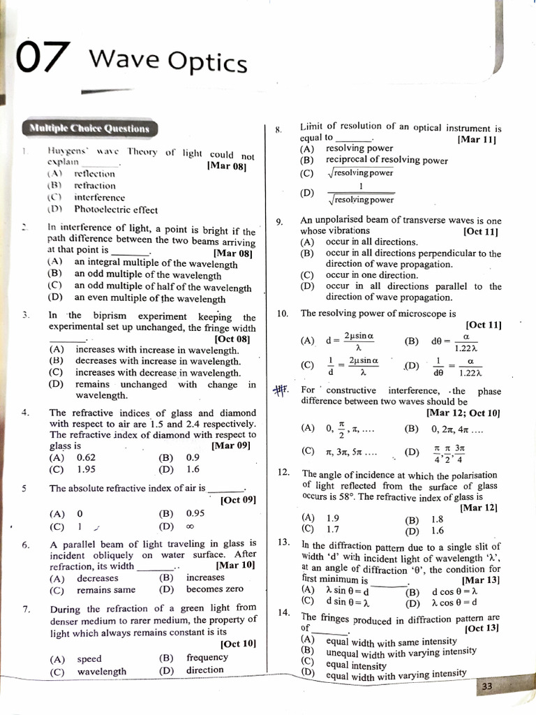 Wave Optics | PDF | Wavelength | Angular Resolution
