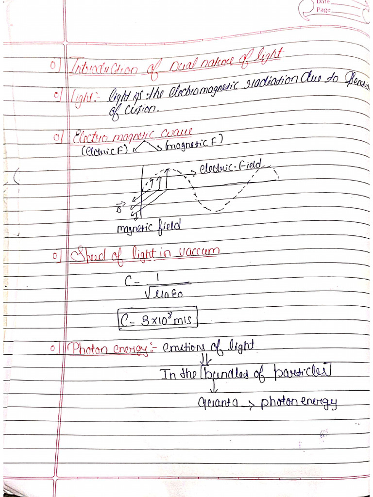 Dual nature of light notes | PDF