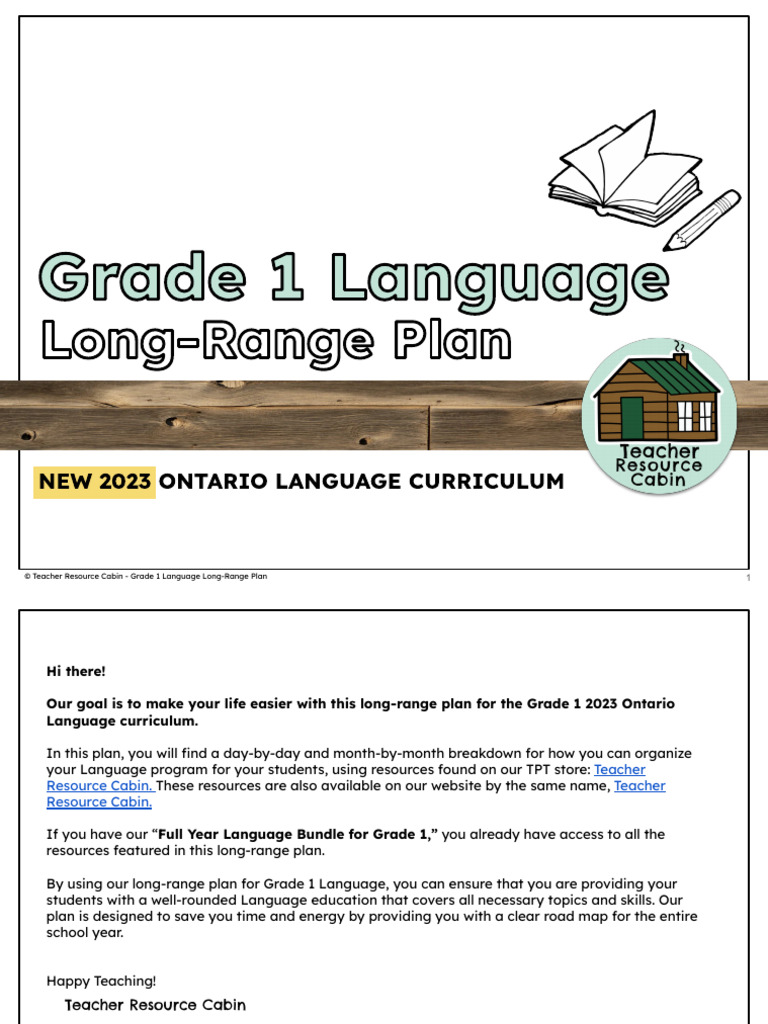 Grade1 Ontario 2023 LANGUAGE Long Range Plan | PDF | Phonics | Linguistics