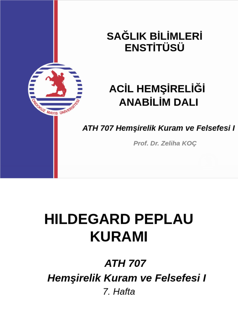 Hafta.-Hildegard Peplau-Prof - Dr. Zeliha KOÇ | PDF