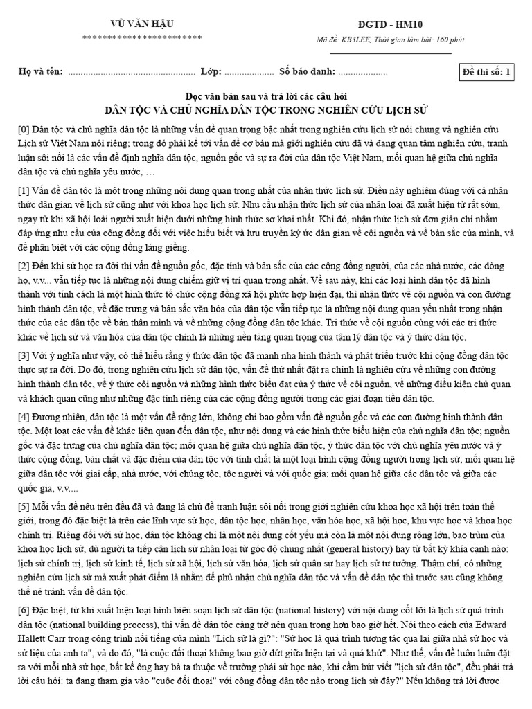 ĐỌC HIỂU - HM10 | PDF