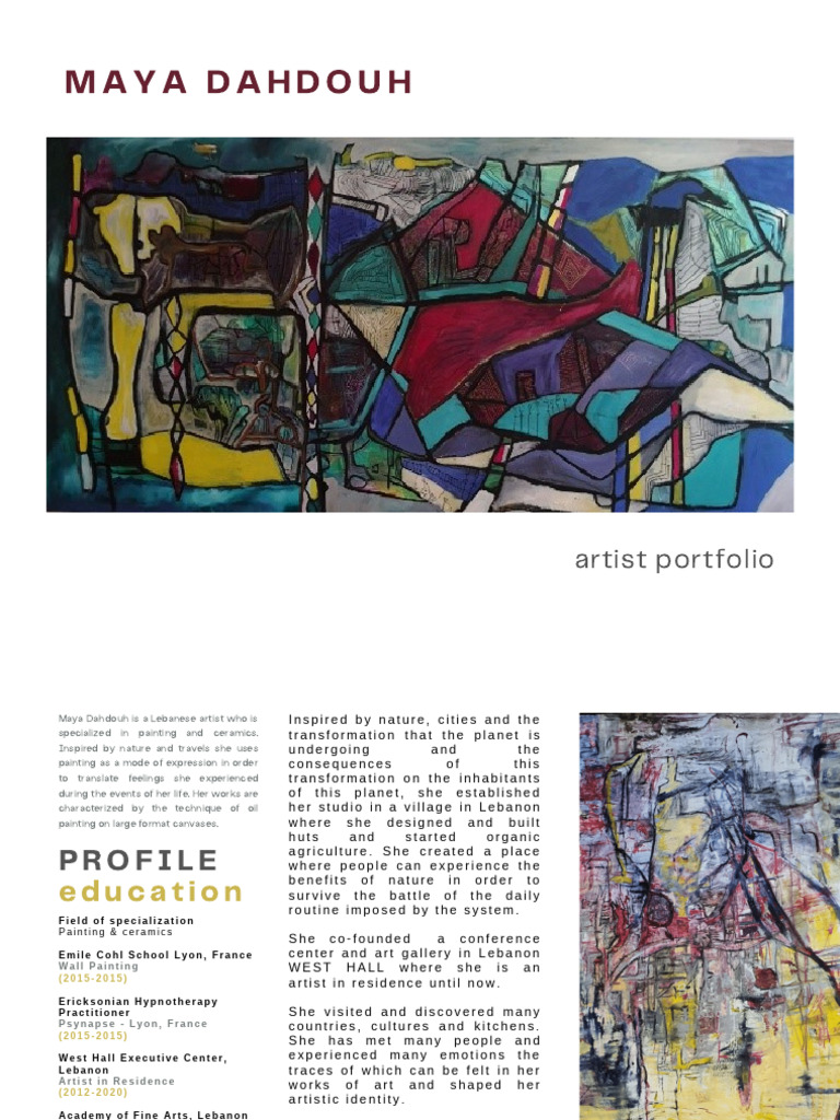 Maya Dahdouh: Artistic Journey & Works | PDF | Acrylic Paint | Paintings