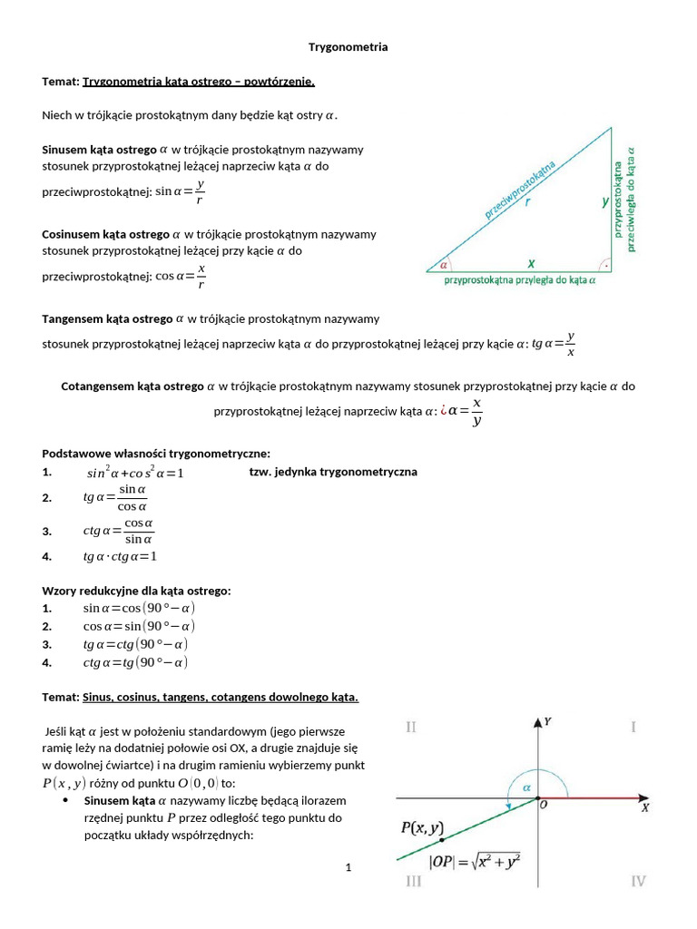 Trygonometria. | PDF
