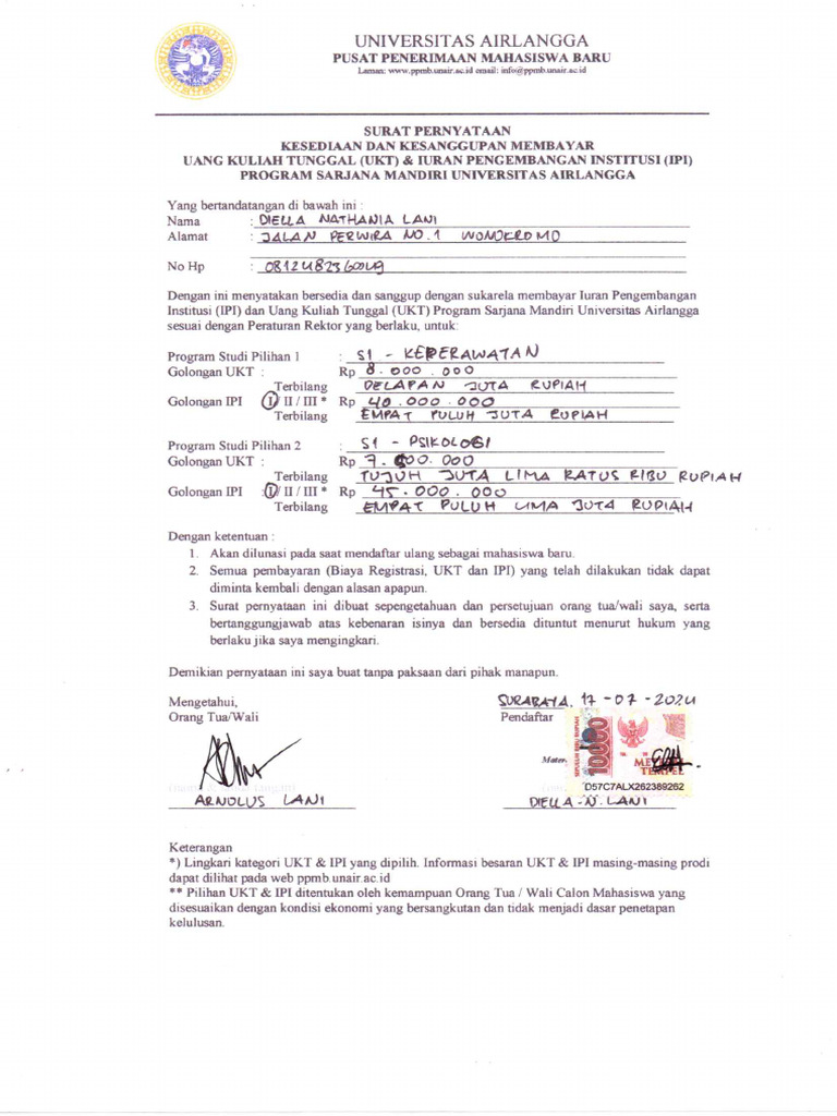 Surat Kesanggupan Ipi | PDF