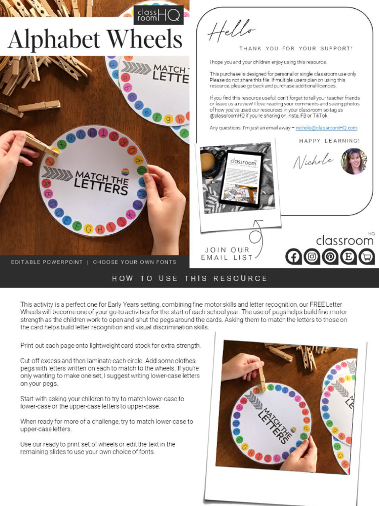 FREE Alphabet Wheels | PDF