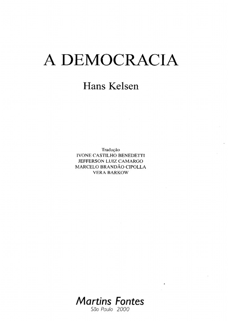 H.Kelsen. Essência e Valor Da Democracia | PDF