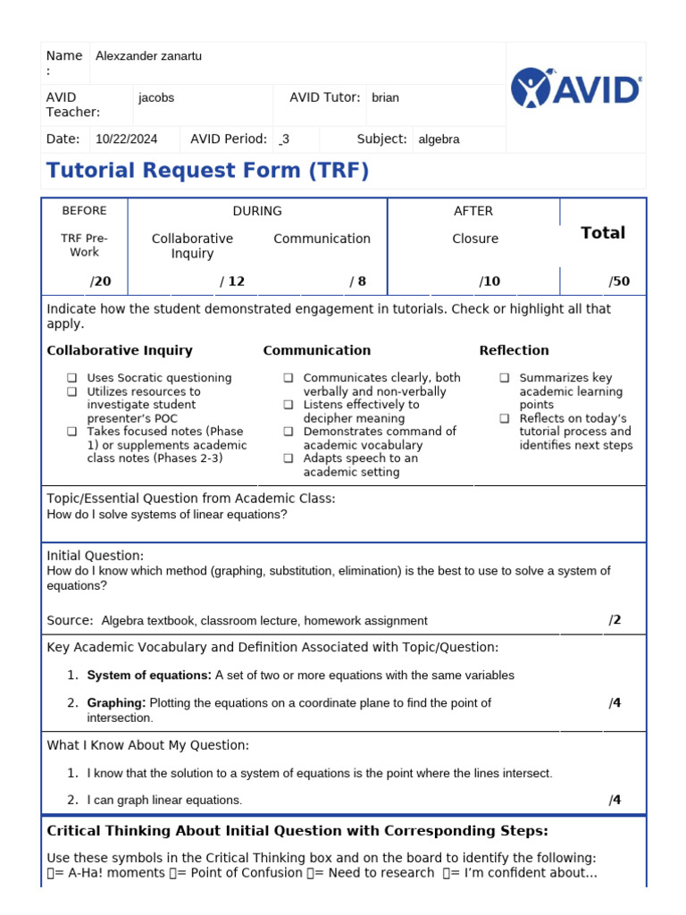 TRF Word 50 Point Version | PDF | Equations | Algebra