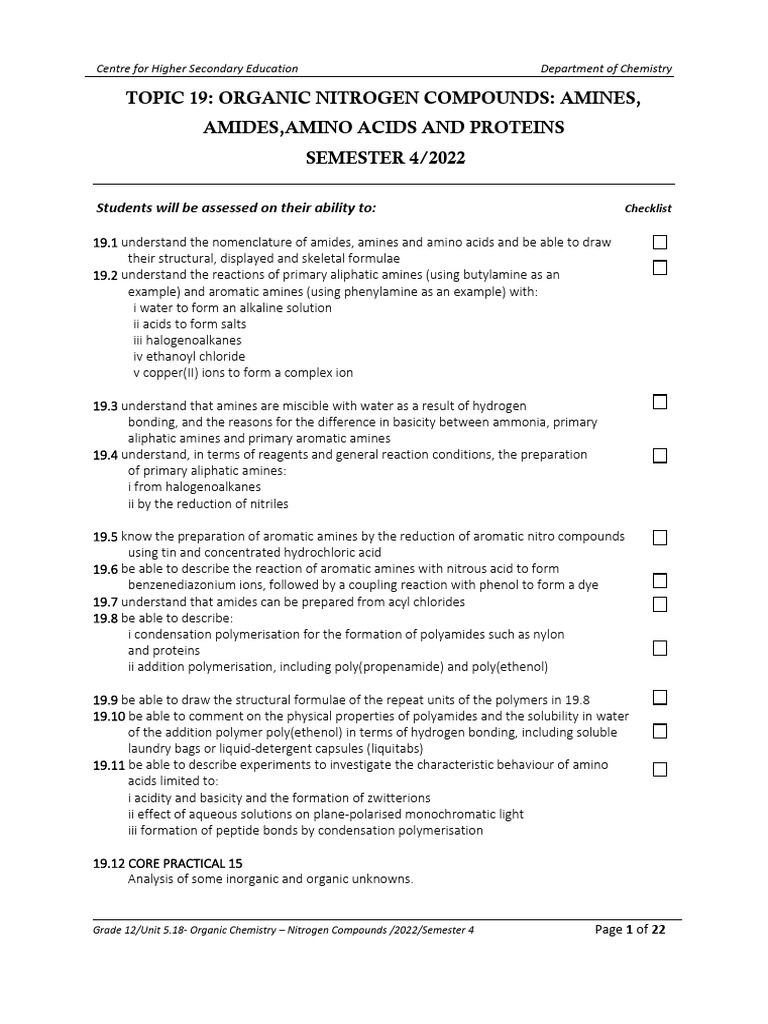 Nitrogen Compounds: Amines and Amides | PDF | Amine | Amide