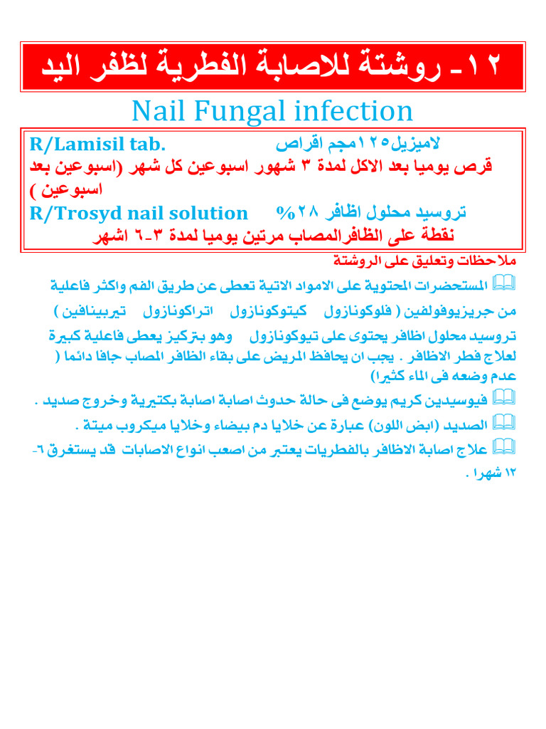 Nail Fungal Infection: R/Lamisil Tab. R/Trosyd Nail Solution | PDF