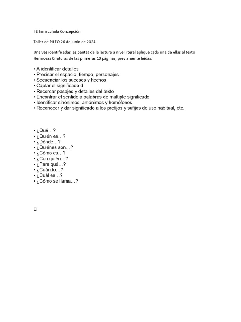 Taller Pileo No 1 | PDF