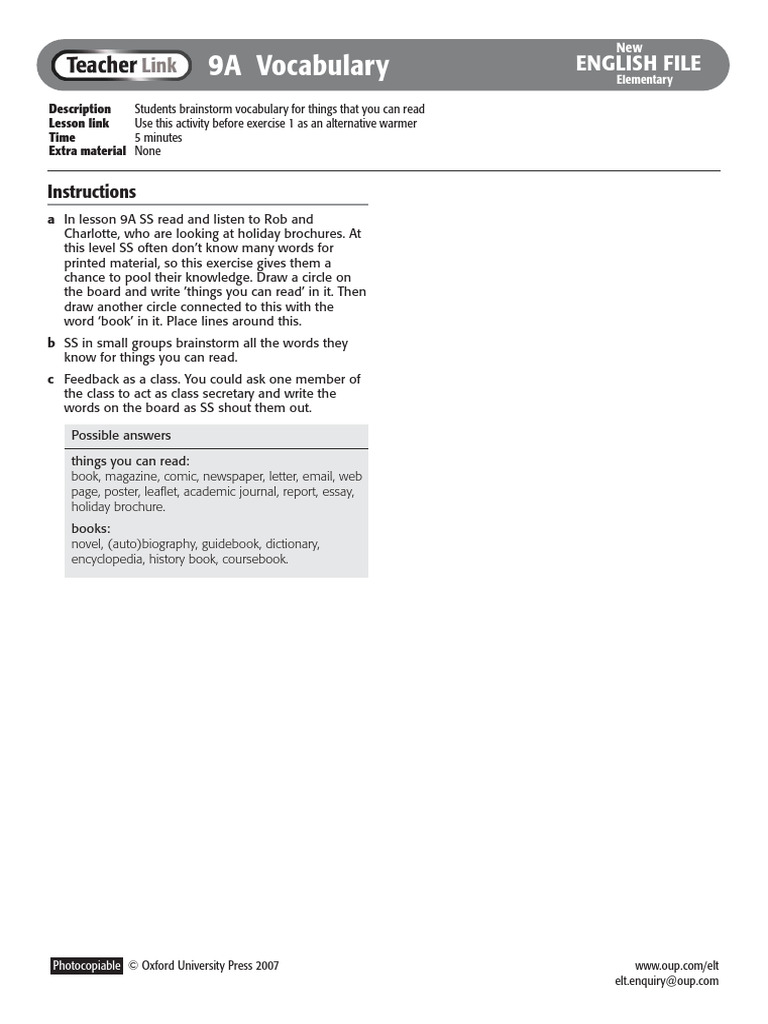Nef 00 BF Teacher Link 9A | PDF
