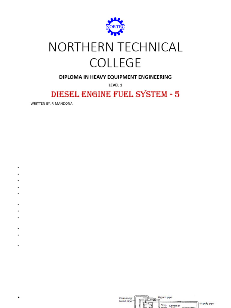 Diesel Engine Fuel System Overview | PDF | Pump | Engines